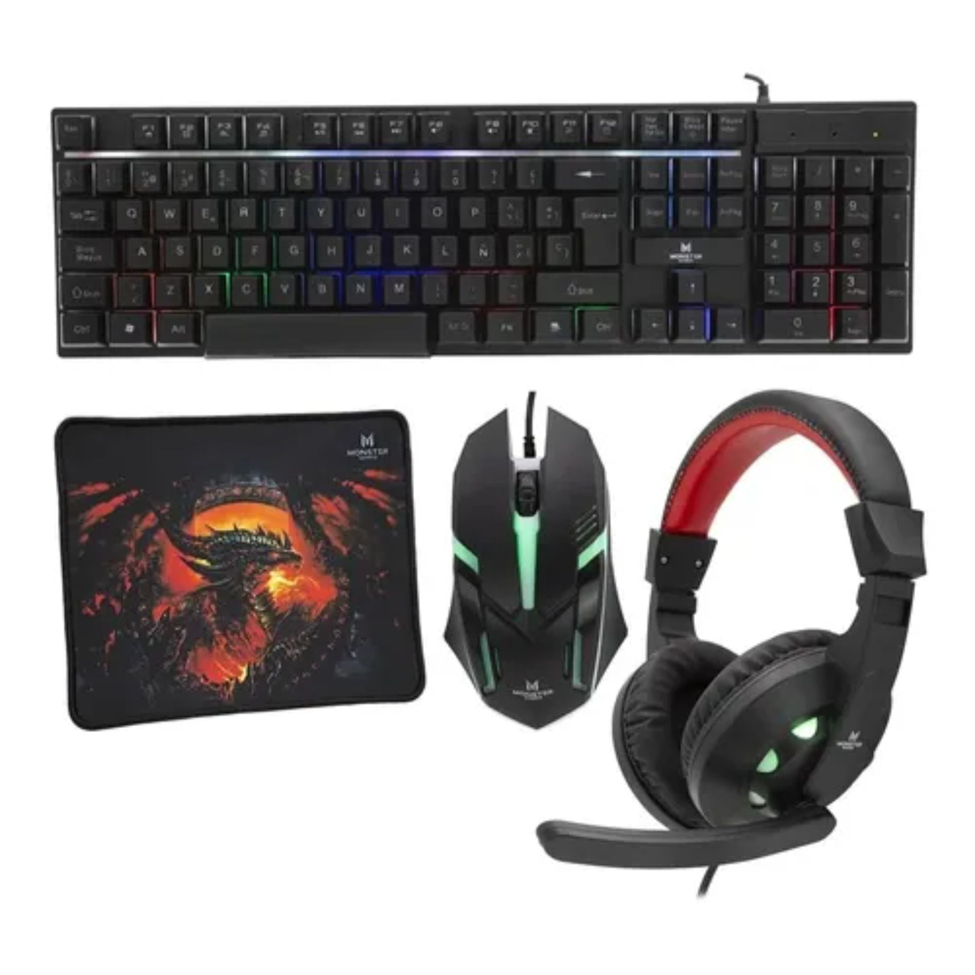 Kit Gamer Monster 4 EN 1 Rgb Insertion K4125 | Lider