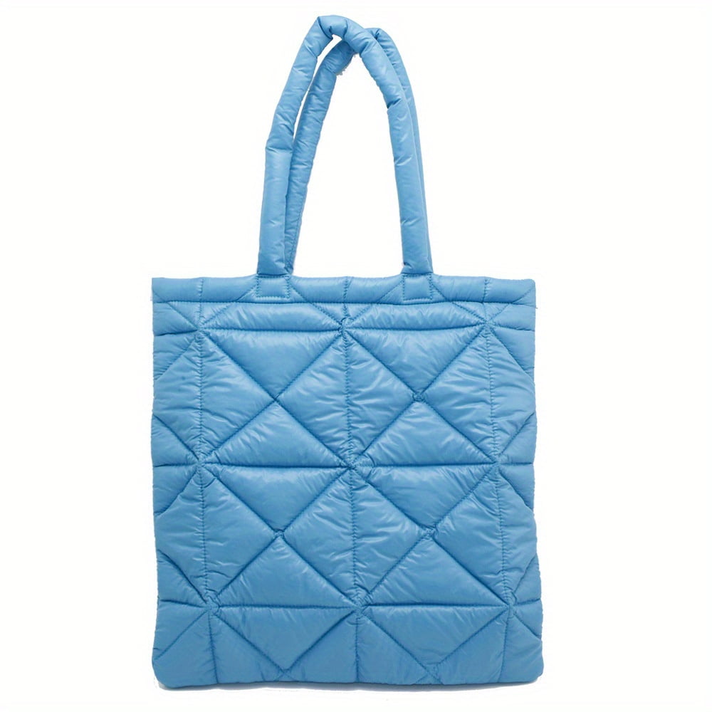 Quilted Puffer Tote Bag For Women, Puffy Y2K Aesthetic Shoulder Bag ...