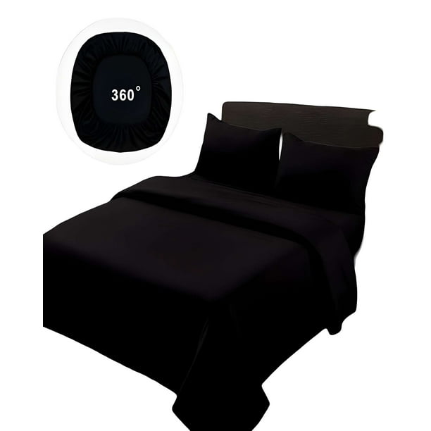 JUEGO DE SABANAS DE 500 HILOS SUPER-KING NEGRO | Lider