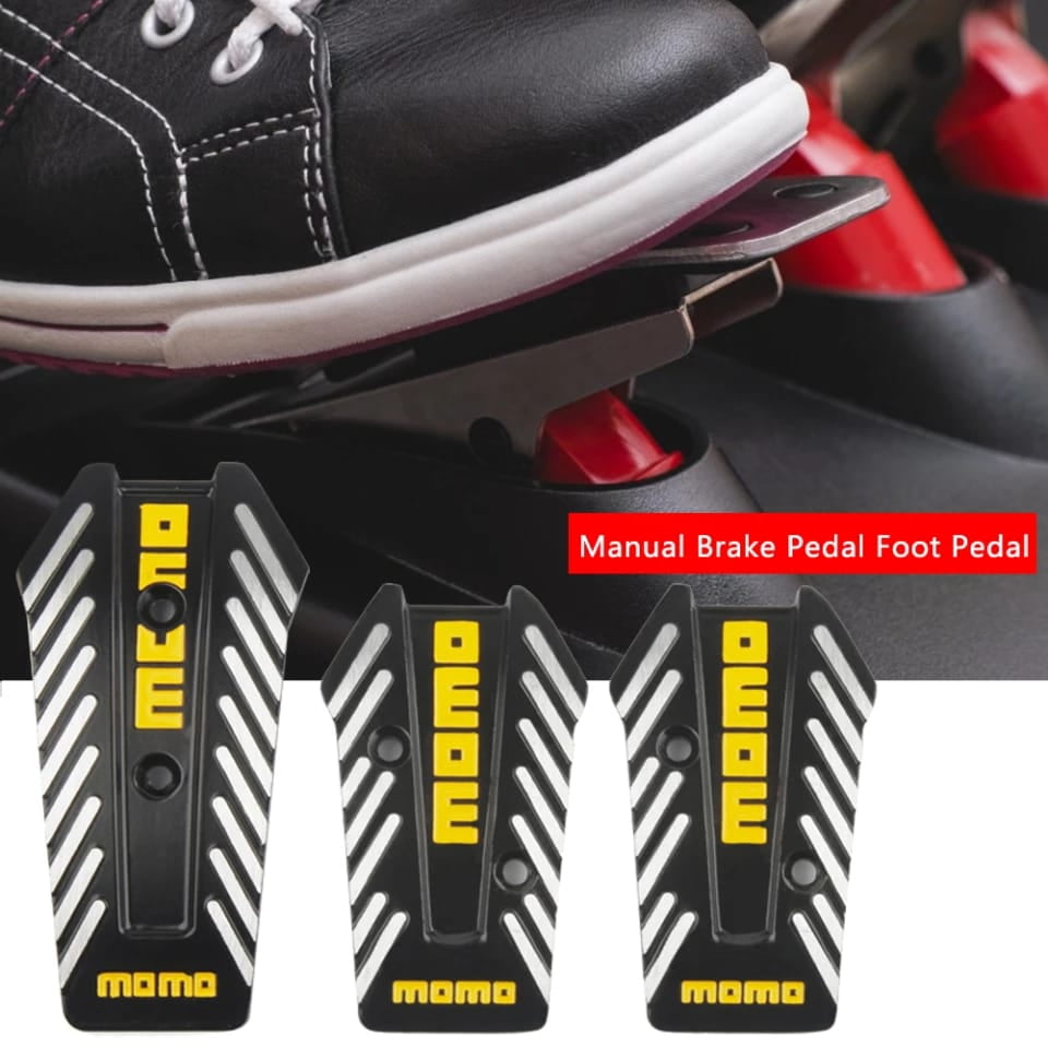 Set cubre pedales de auto Momo 3 piezas de aluminio universal | Lider