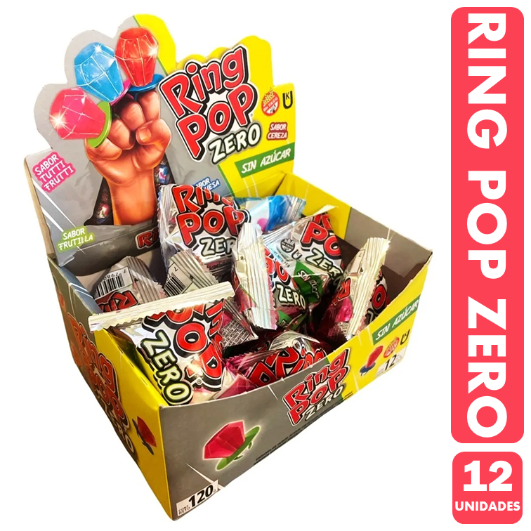 Ring Pop Zero - Anillos De Caramelo (Caja Con 12 Unidades) | Lider