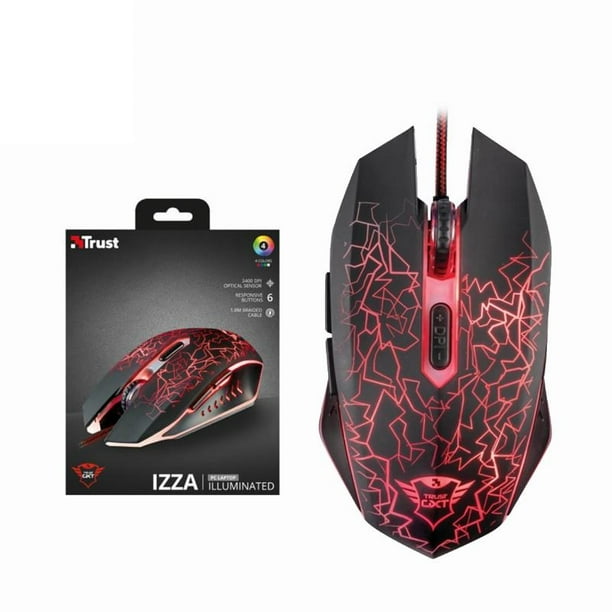 Mouse Gamer Trust GXT 105 Izza 2.400dpi Led Multicolor Negro | Lider