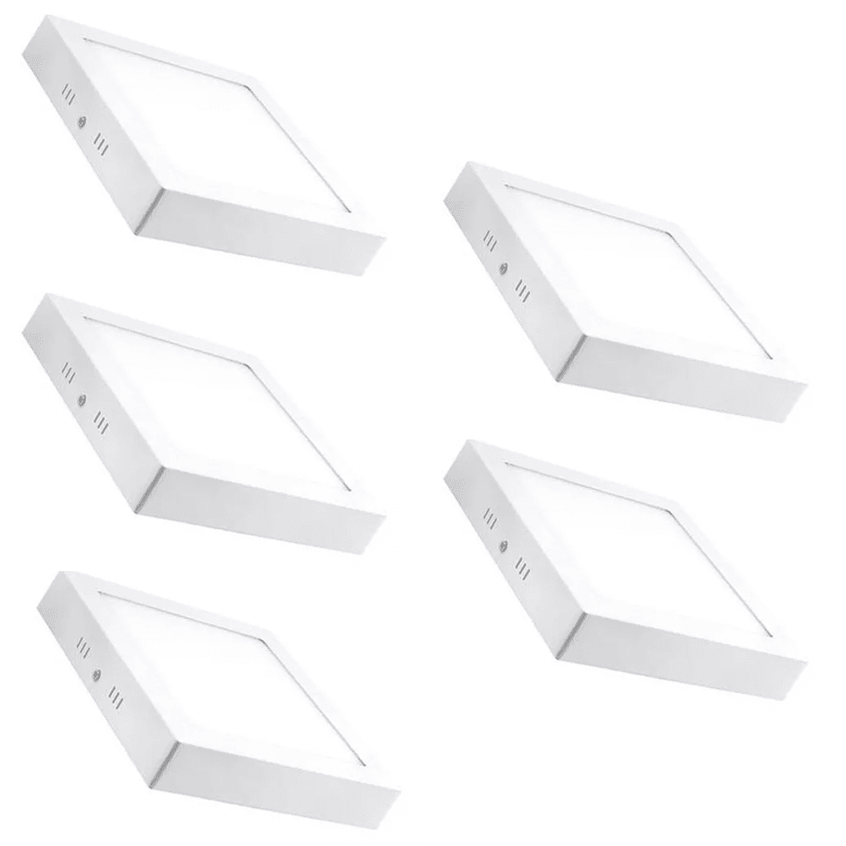 Pack 5 Foco Sobrepuesto Cuadrado 12w Luz Blanca fria Panel Led Plafon ...
