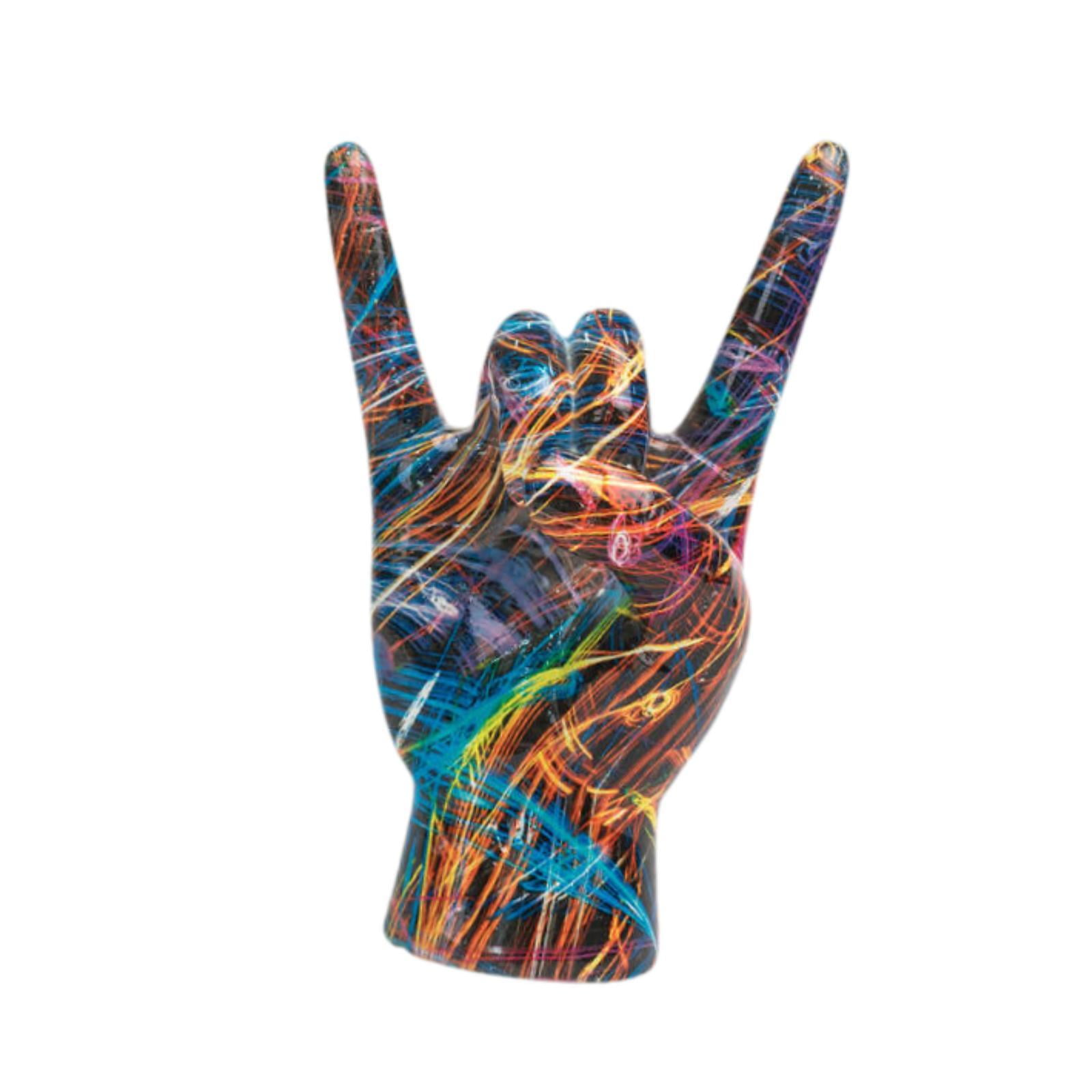 Rock On Hand Gesture Statue Artwork Tabletop Ornament For Indoor Office ...