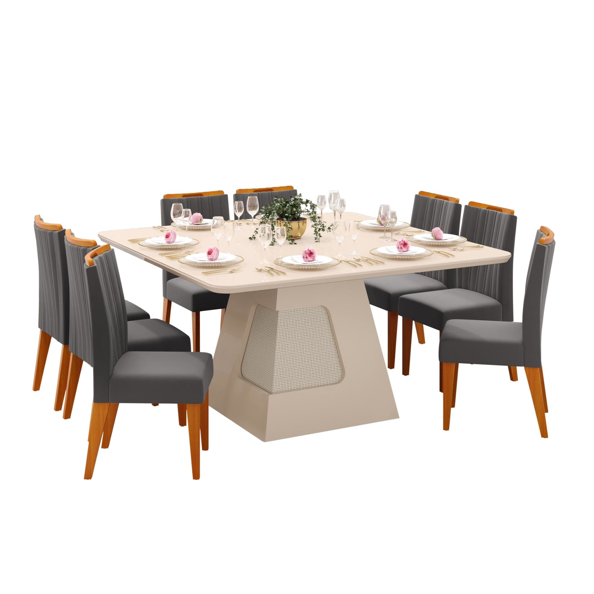 Juego Comedor Celeste 8 Sillas Blanco | Lider