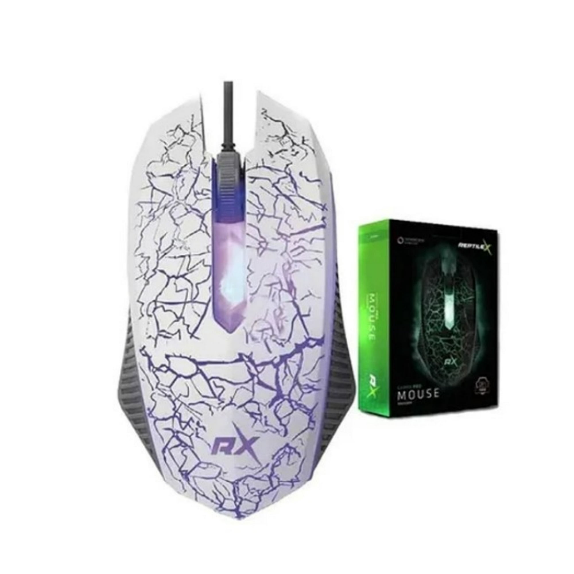 Mouse gaming con sensor optico de luz led - white | Lider