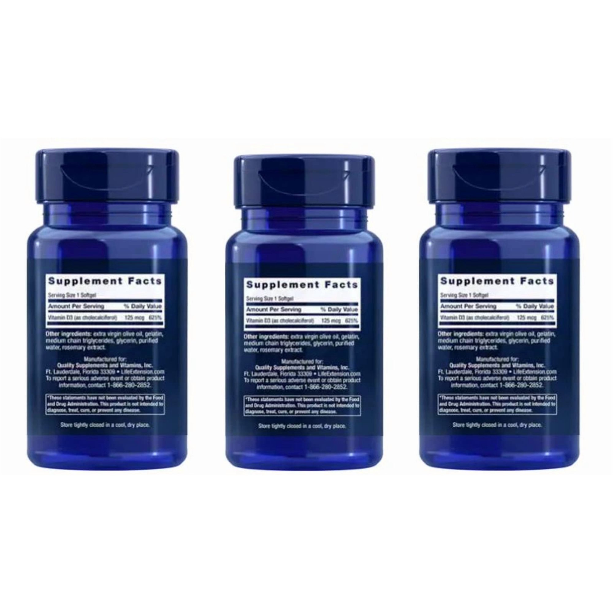 Suplemento Life Extension con vitamina D3, 5000 UI, 60 cápsu | Lider