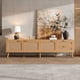 70inch Modern TV Stand with Rattan Doors for TVs up to 80", Media ...