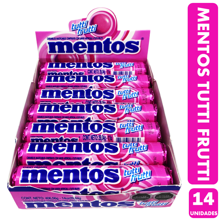 Display Caramelo Mentos Tutti Frutti (display 12 Rollos) | Lider
