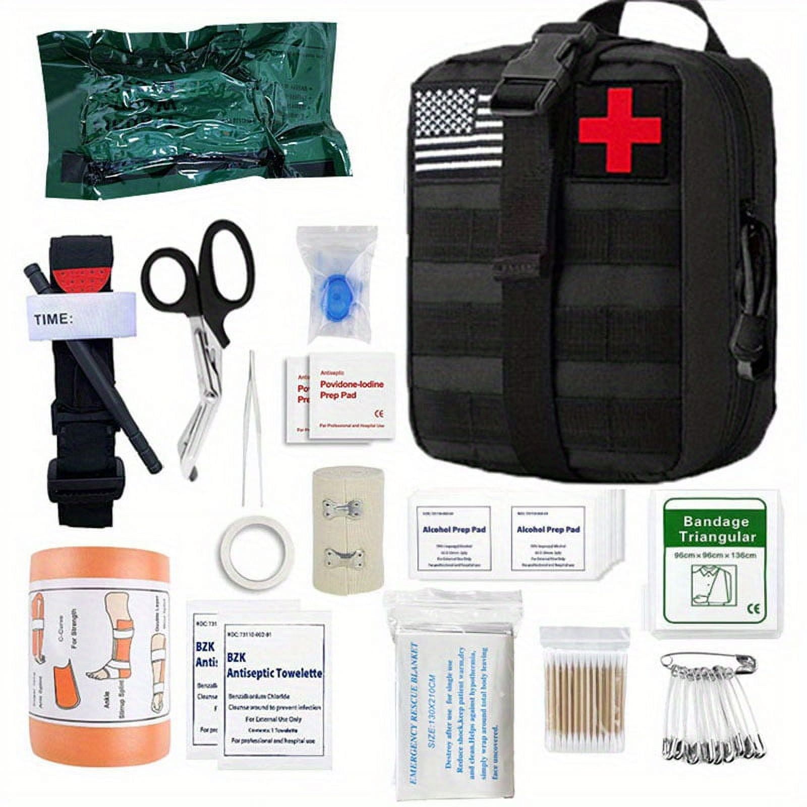 Tactical Trauma Survival First Aid Kit, Outdoor Tourniquet Bandage ...