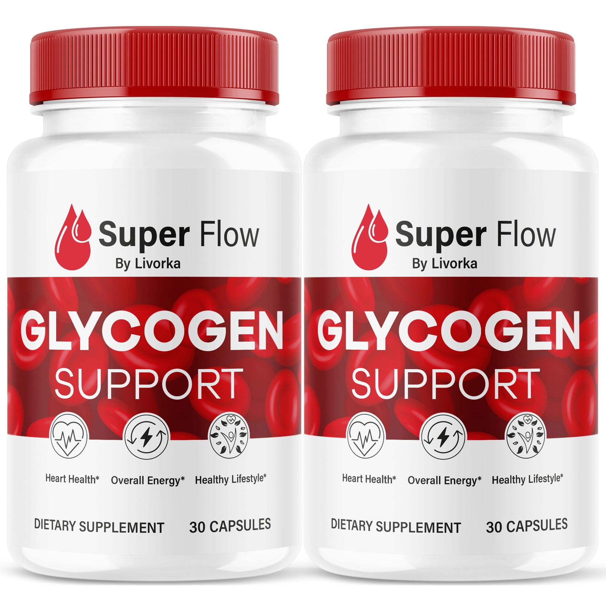 Super Flow Glucogen Support 60 cápsulas durante 2 meses (paquete de 2 ...