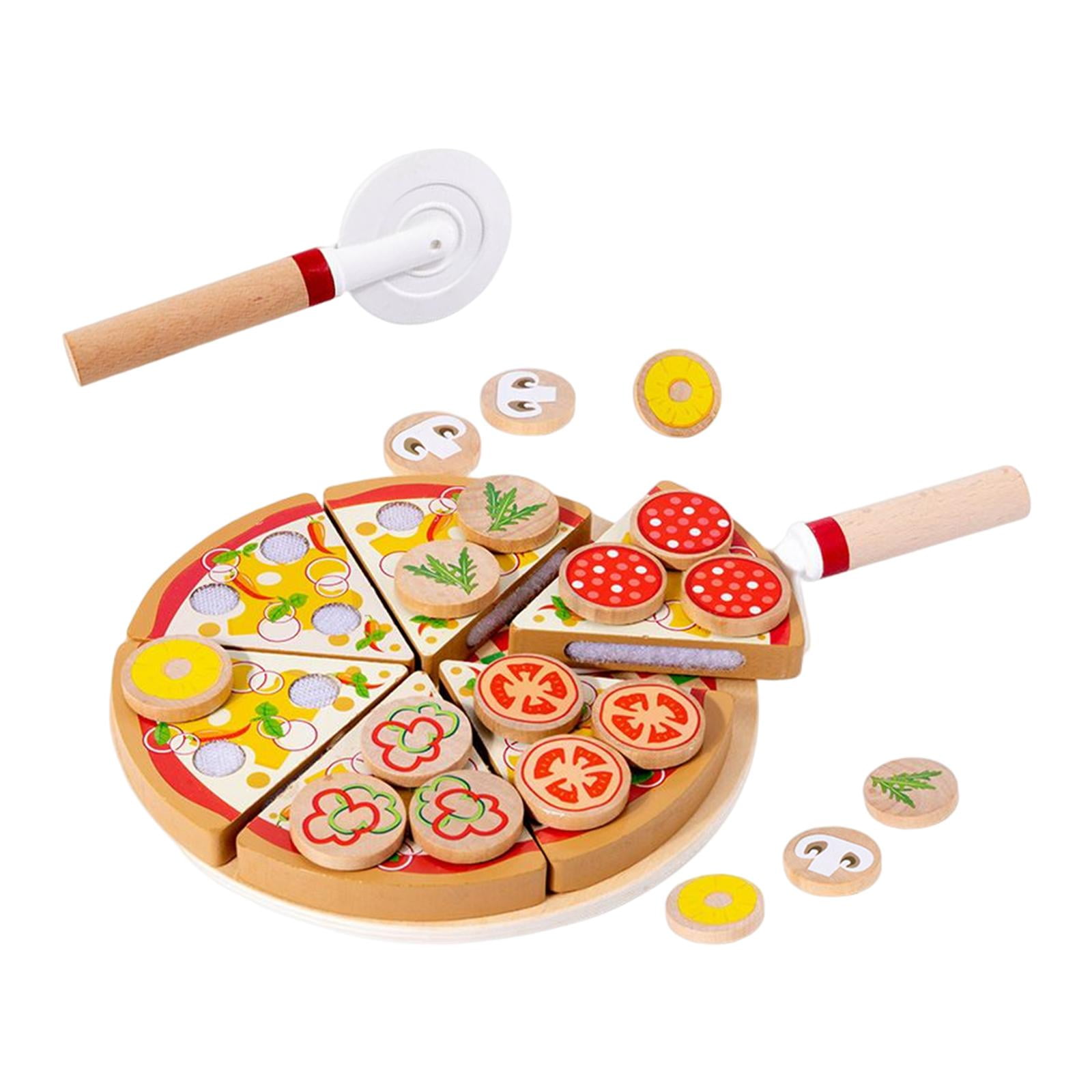 Juego De Comida De Madera Montessori Pretend Pizza Para Niñas Y Niños ...