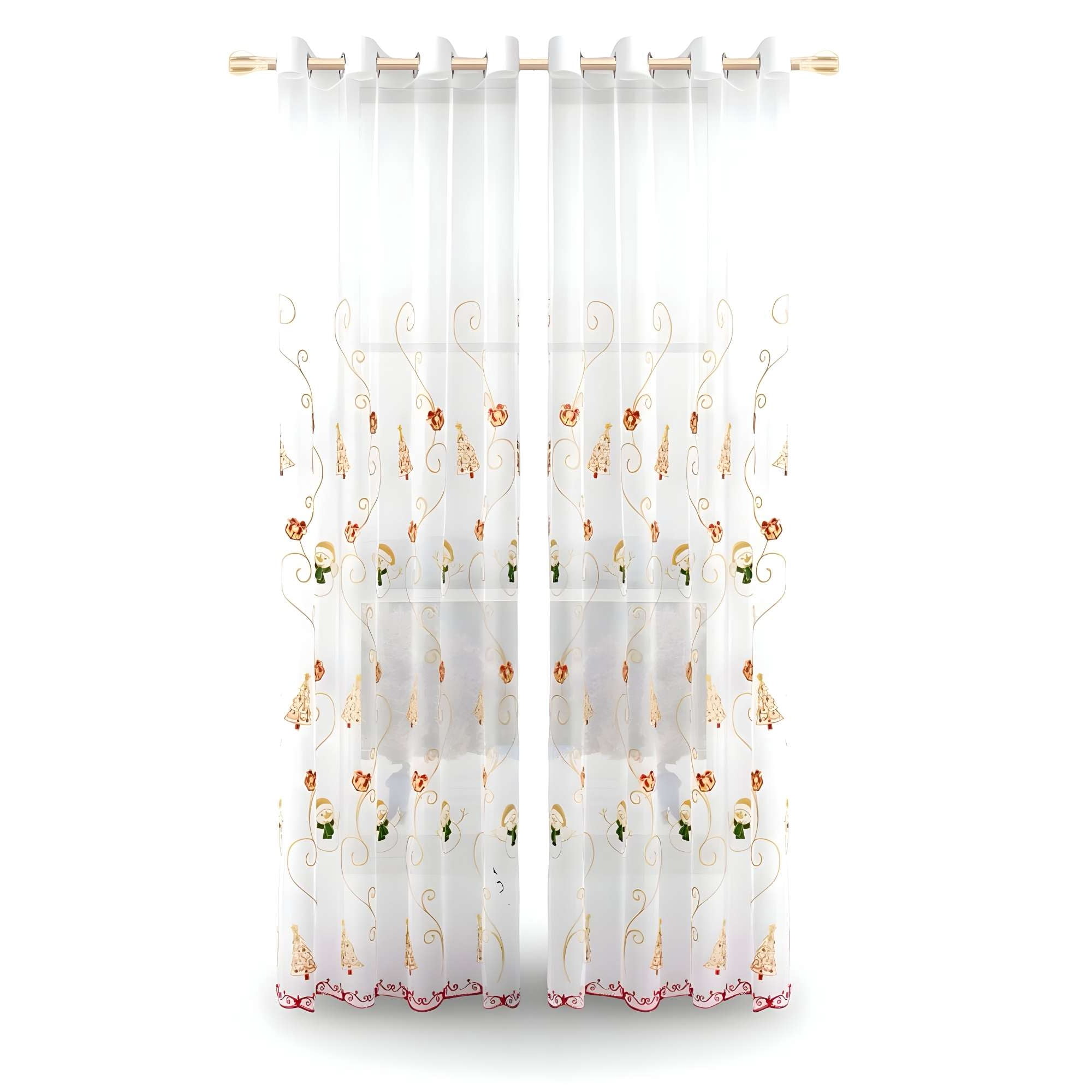 2 PANEL DE CORTINA VISILLO DISEÑO NAVIDEÑO 140X230 CM V2 | Lider