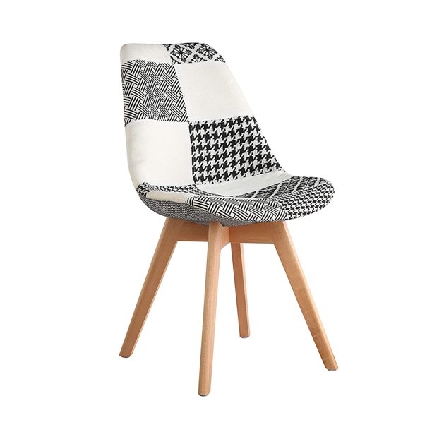 Silla Patchwork Wood - Blanco y Negro | Lider