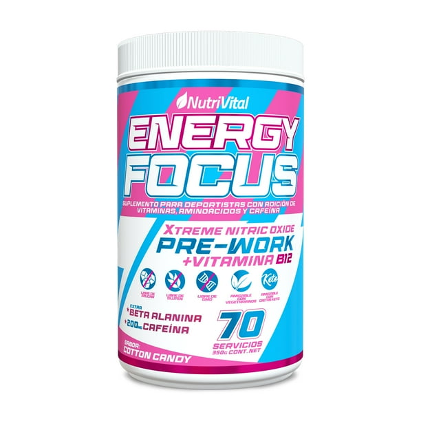 Pre Workout Energy Focus 70 Serv sabor Cotton Candy | Lider