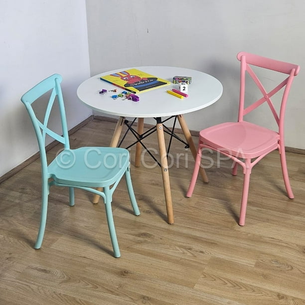 Mesa Eames Kids + 2 Sillas Danubio Kids Blanco | Lider