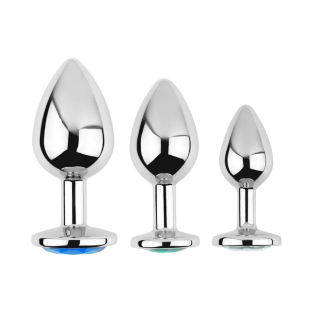 Set de 3 Plug Anal Acero Inoxidable S, M y L Color al Azar | Lider