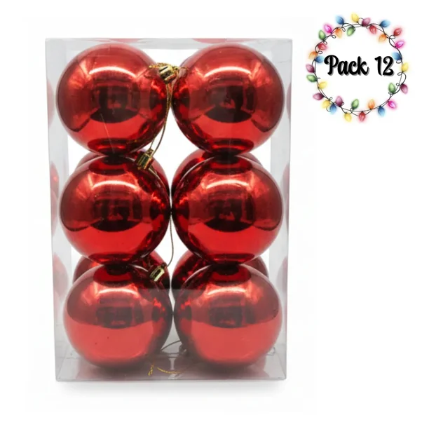 Pack 12 Esferas Navidad Rojas 12cm Decoración Colgantes | Lider