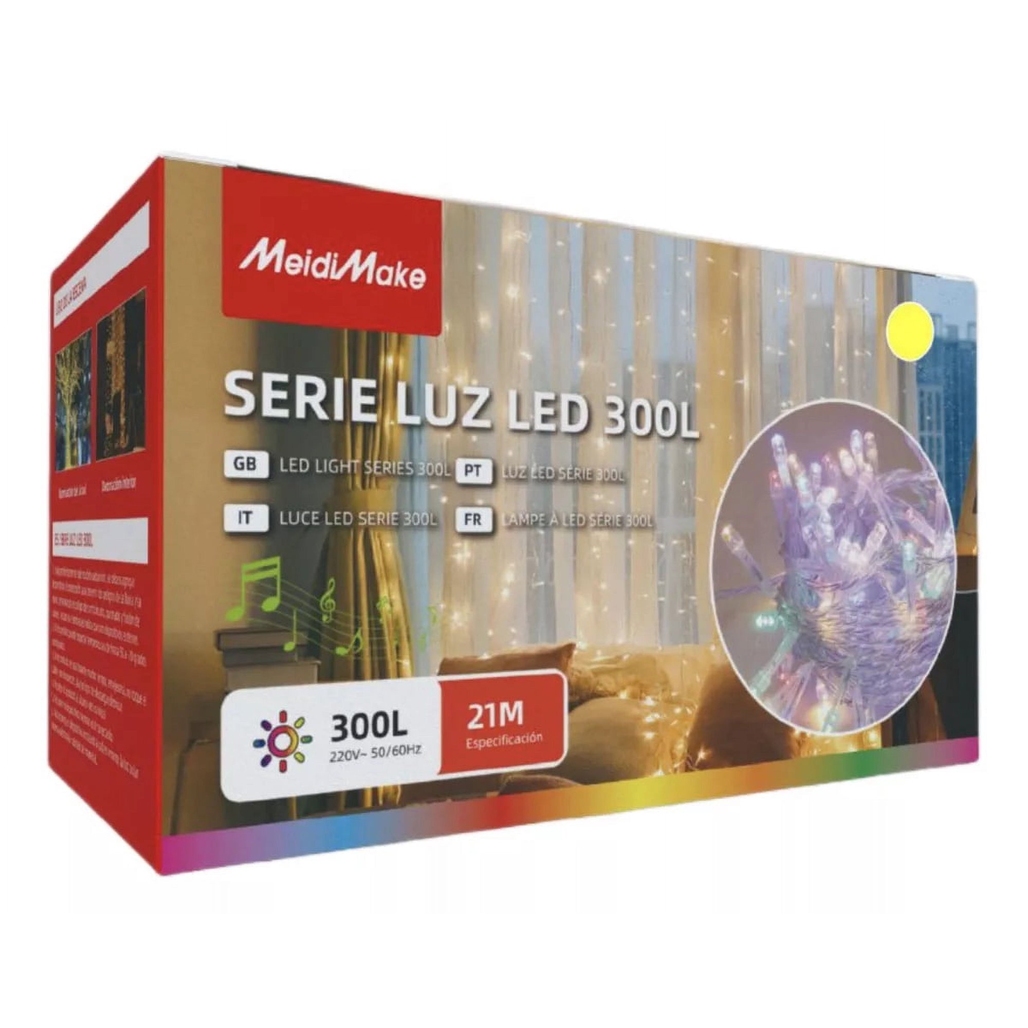 Guirnalda De Luces Led 300 Luces Con Musica Navidad | Lider