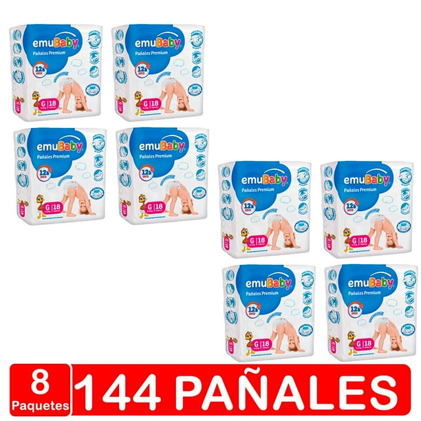 Pañales Emubaby Premium Manga X8 - Talla G(Grande) 144 pañales | Lider