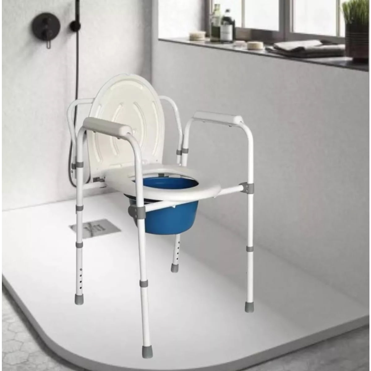 Baño Wc Inodoro Portátil Con Ruedas Silla Plegable Con Balde 6002B | Lider