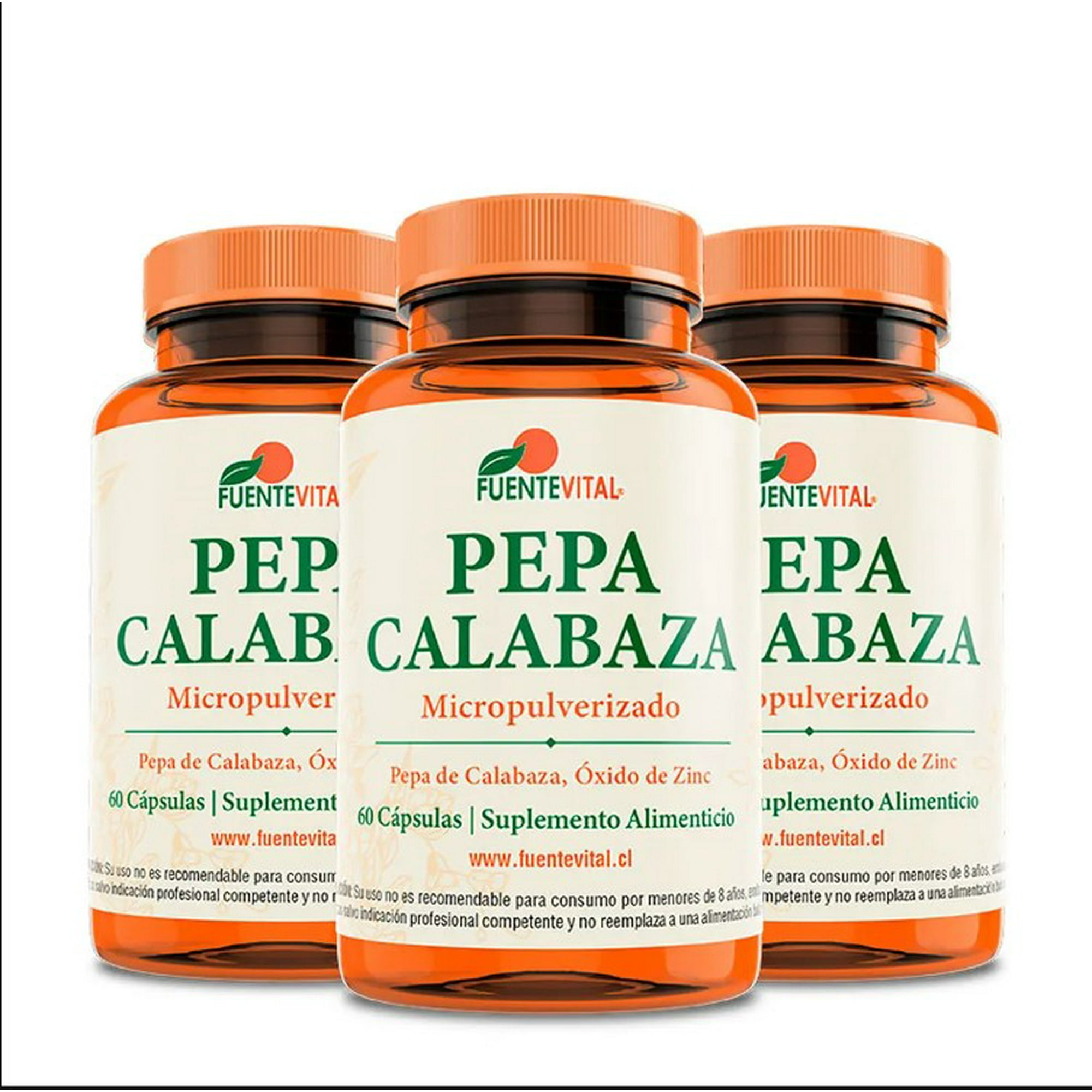 Pepa De Calabaza + Zinc Fv 180 Capsulas 3 Frascos 3x60 Caps | Lider