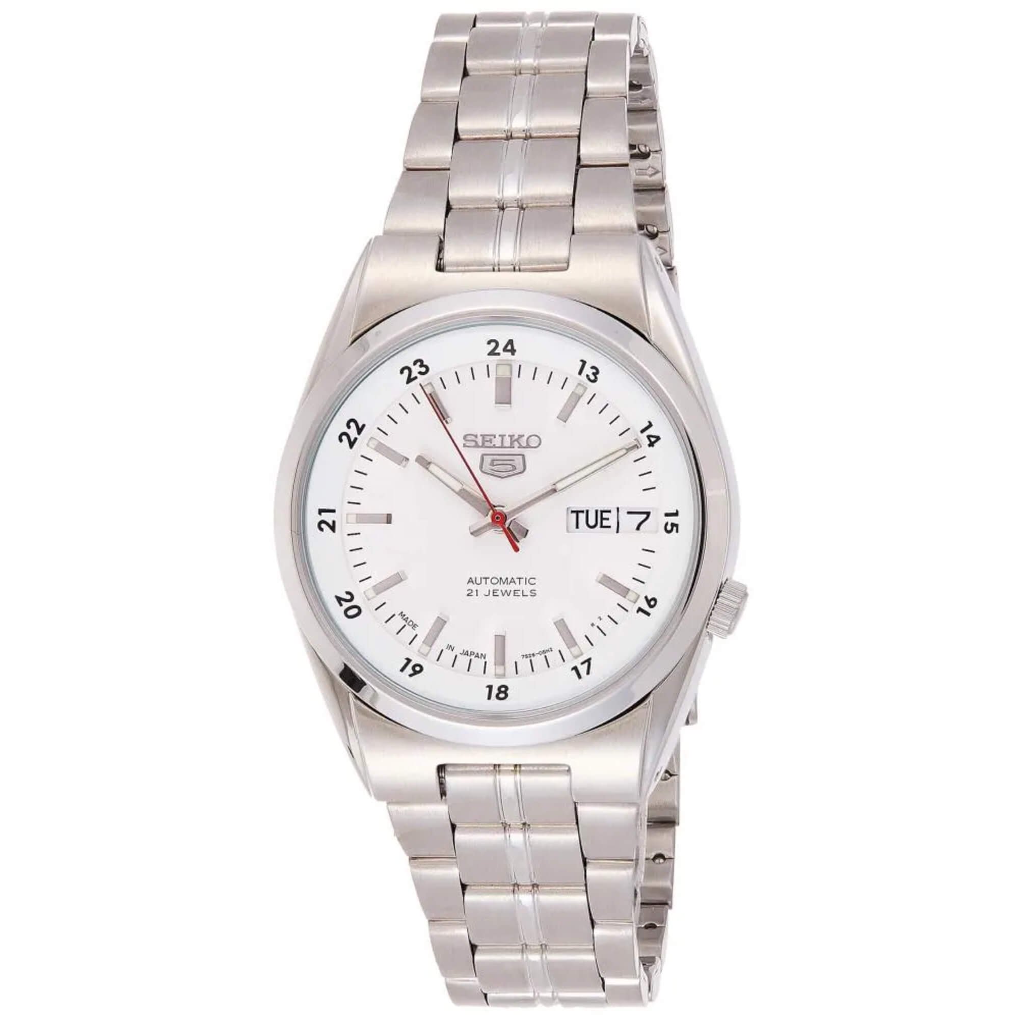 Reloj Seiko para hombre 5 Automatic SNK559J1 con esfera blanca y correa ...