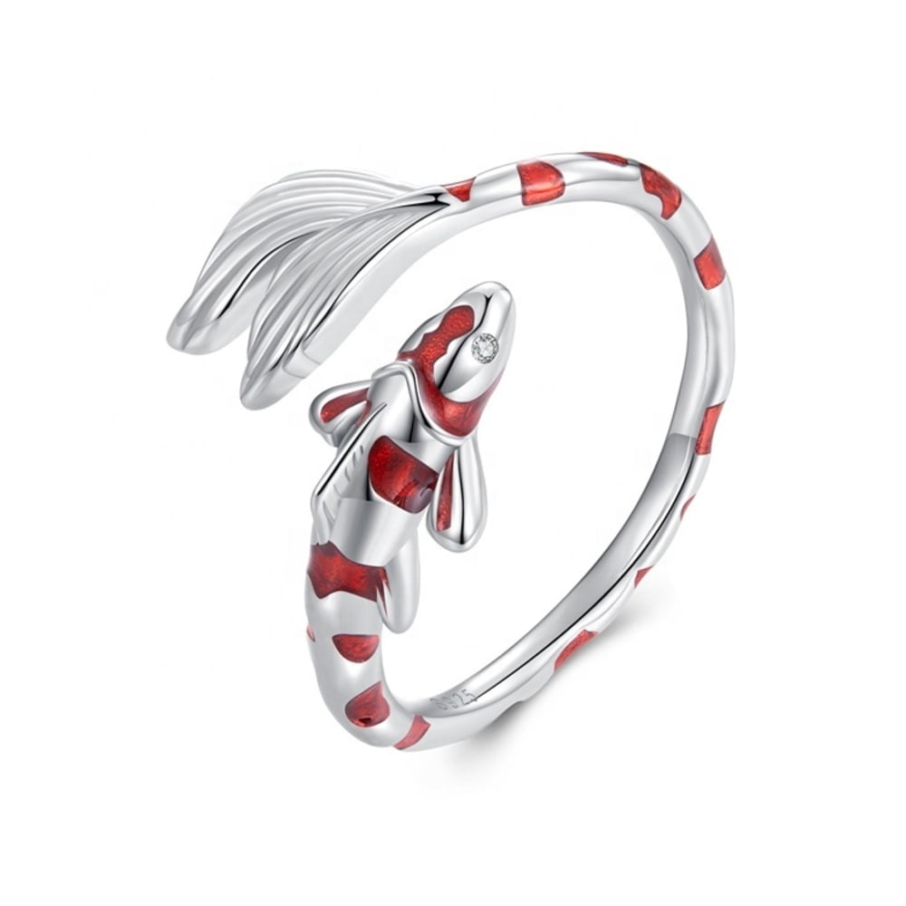 Anillo pez koi ajustable plata 925 | Lider