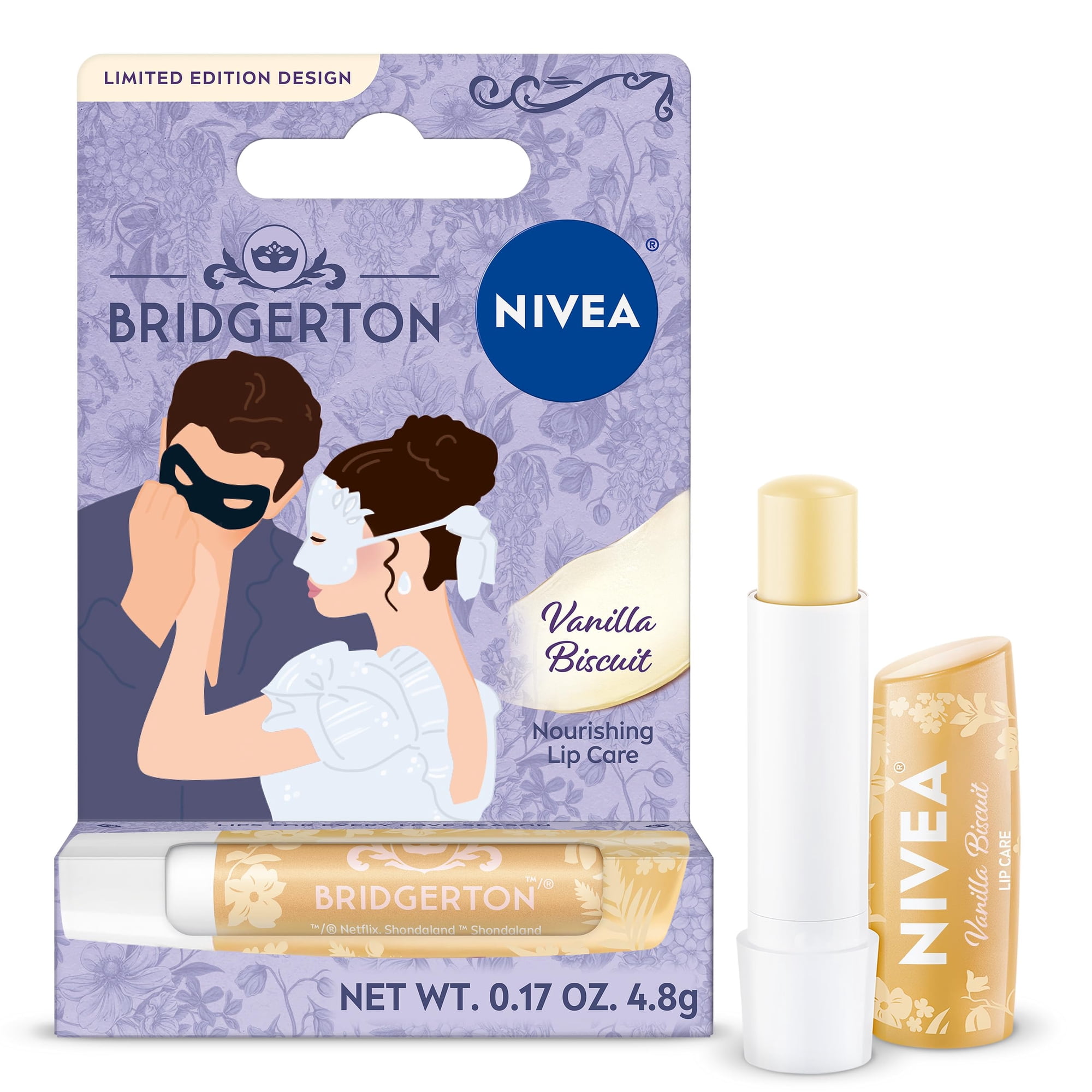 Bálsamo labial NIVEA Vanilla Biscuit Bridgerton Edición Limitada de 5 ...