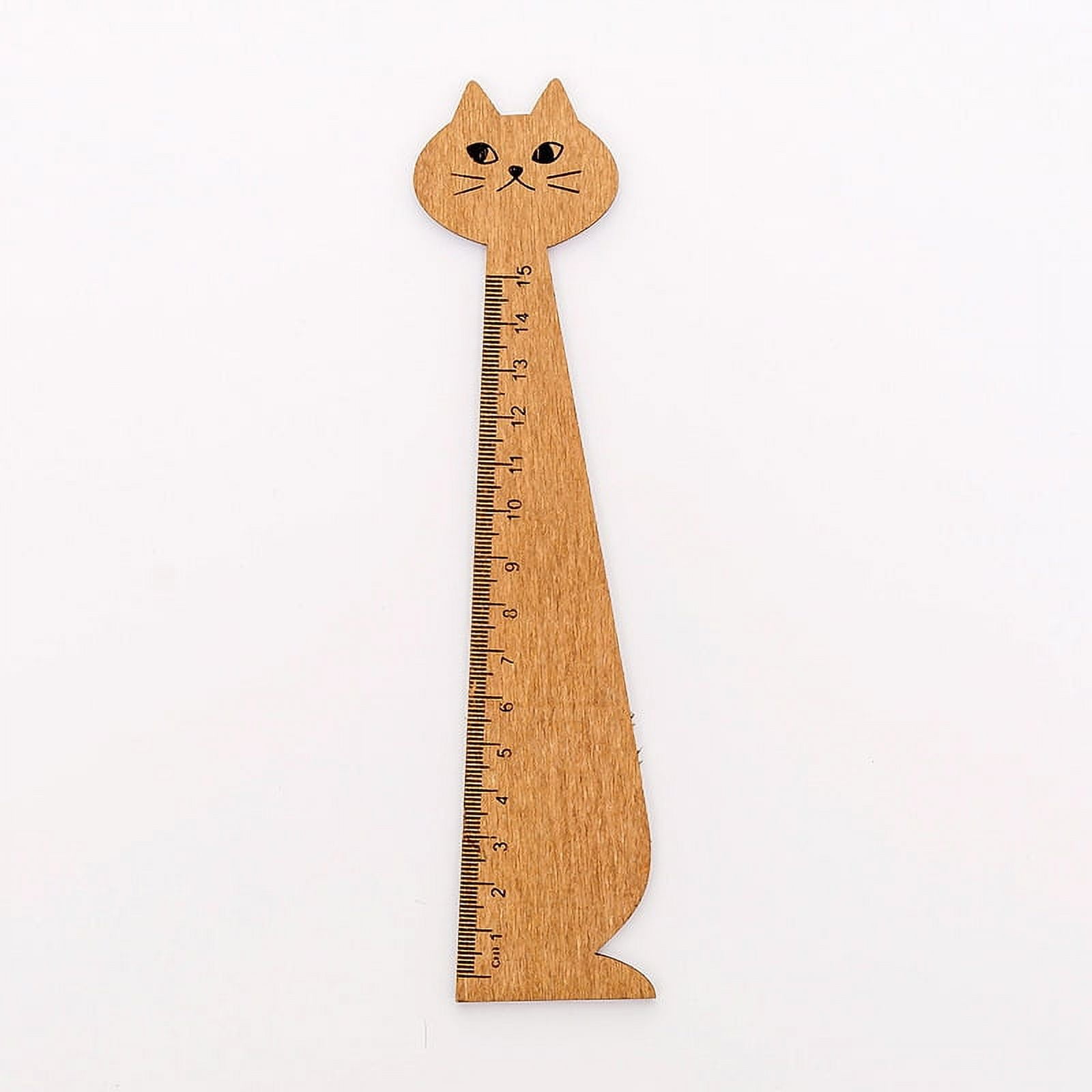Cute Cartoon Cat Wood Ruler - Perfect for Learning and Environmental ...