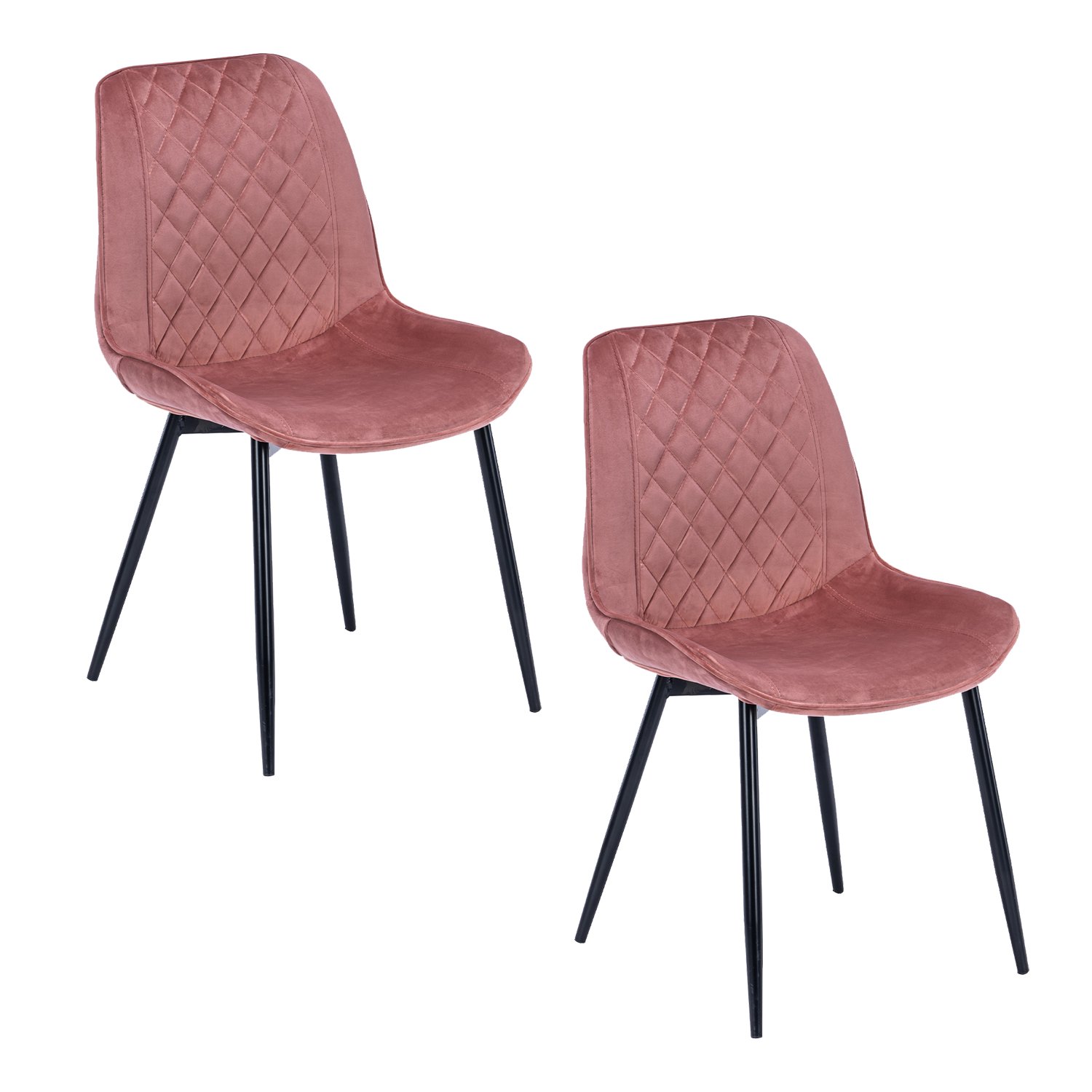 Pack 2 Sillas De Comedor De Terciopelo Rosado | Lider