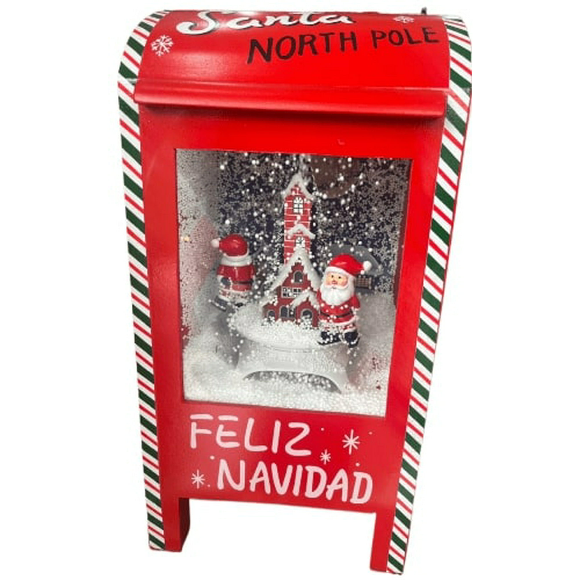 Buzón de Navidad de Madera 40 cm Musical / Nieve Efecto | Lider
