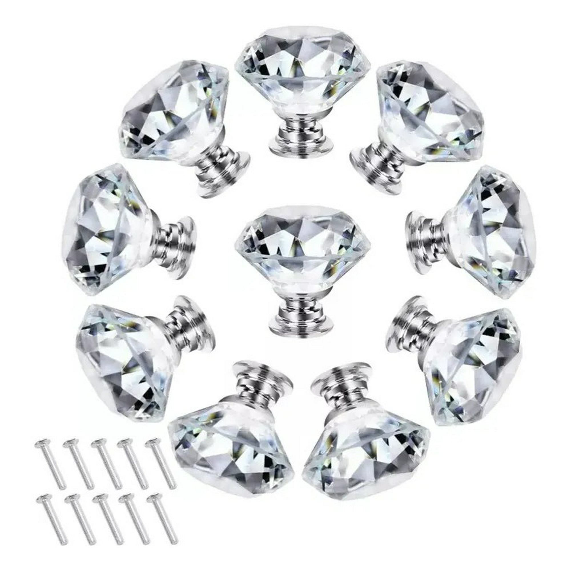 15pcs Perillas Jaladera De Cristal En Forma De Diamante | Lider