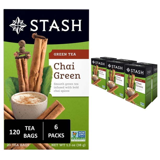 Té verde chai con cafeína Stash, 120 bolsas | Lider