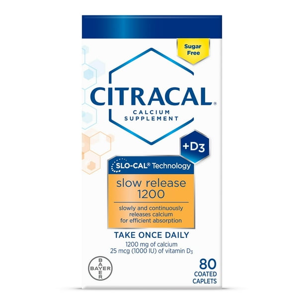 Suplemento CITRACAL Slow Release 1200 Calcio 1200 mg + D3 25 mcg | Lider