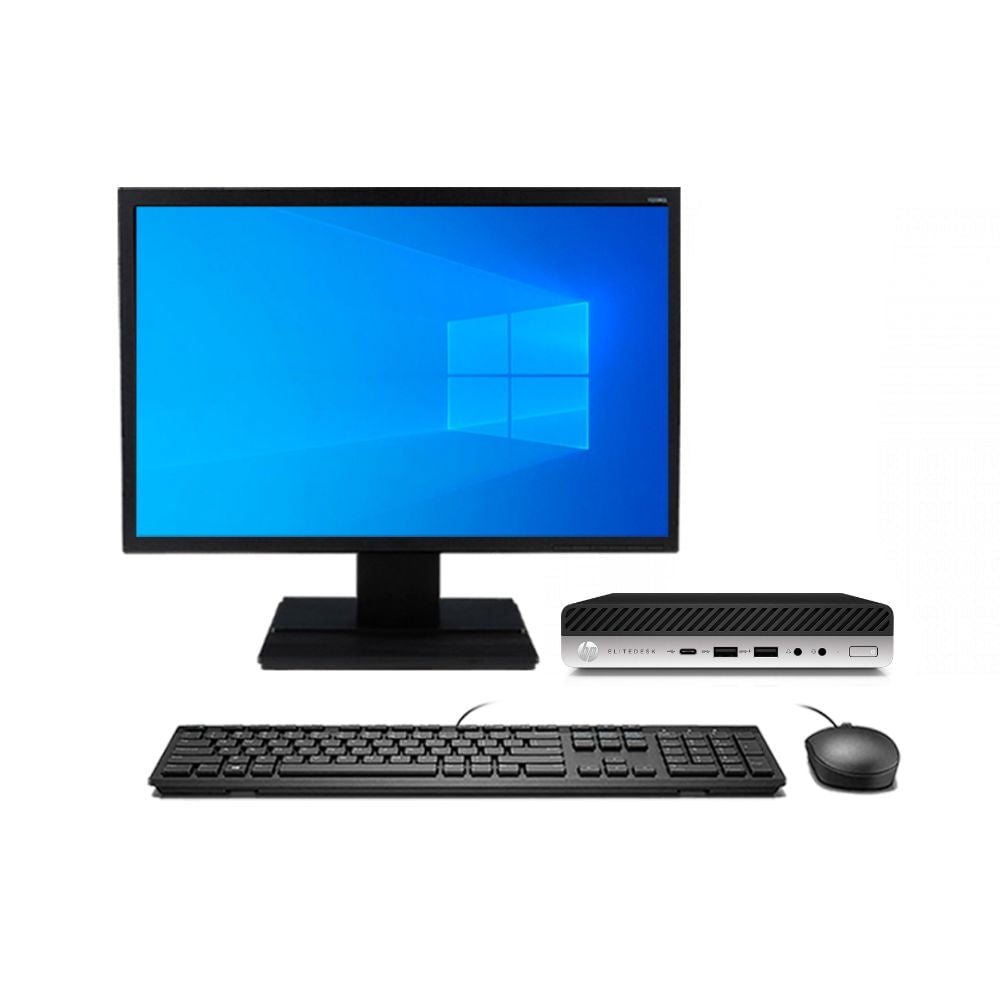 KIT MONITOR + MINI PC HP 800 G5 i5 8GB 500GB + Teclado & Mouse ...