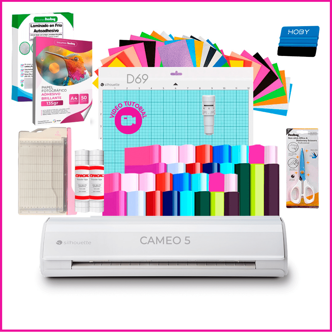 Kit Silhouette Cameo 5 Blanca + full papeleria silver kit | Lider