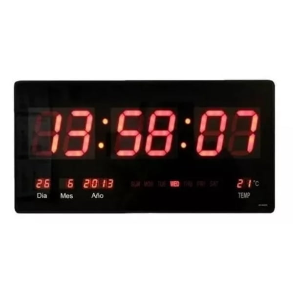 Reloj Digital Pared Led Fecha Temperatura | Lider