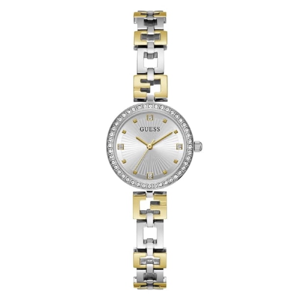 Reloj GUESS G-Link de acero inoxidable plateado bicolor para mujer | Lider