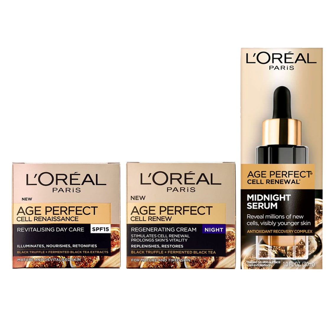Pack Facial Age Perfect Crema Dia + Noche + Serum Loreal | Lider