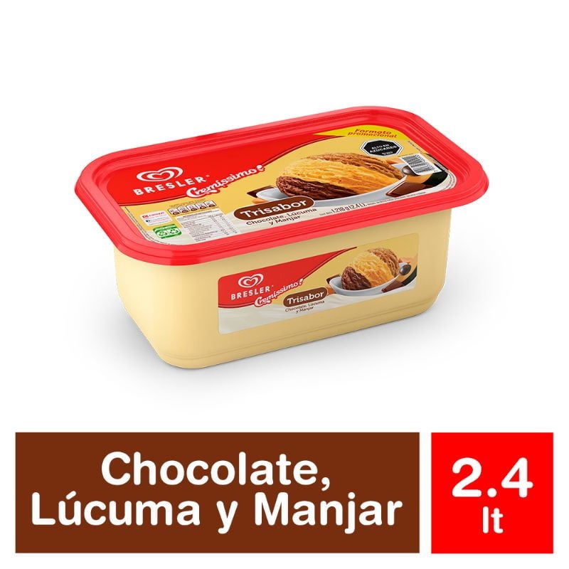 Helado Trisabor Chocolate, Lúcuma y Manjar Cassata, 2,4 L | Lider