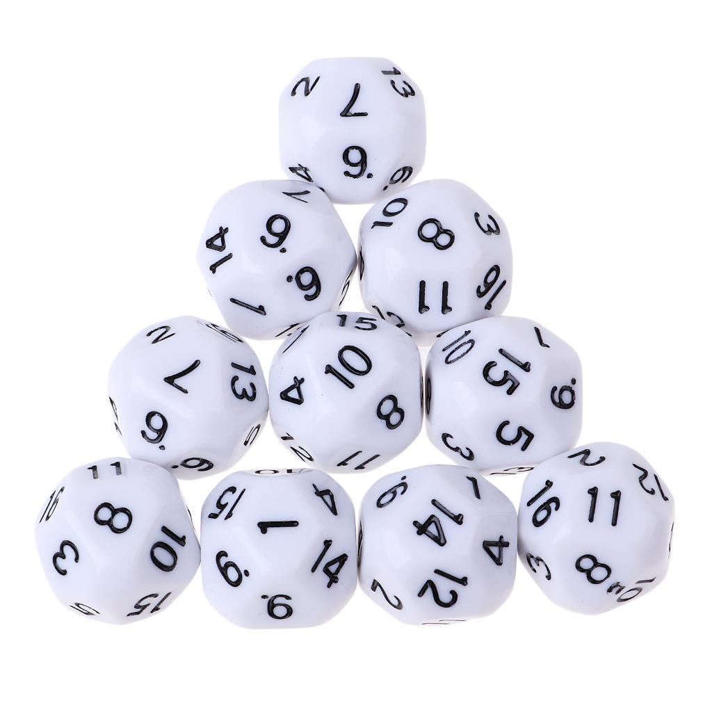 10 Piezas 16 Caras D16 14 Mm Acrílico Opaco Dados Para Juego De Rol RPG ...