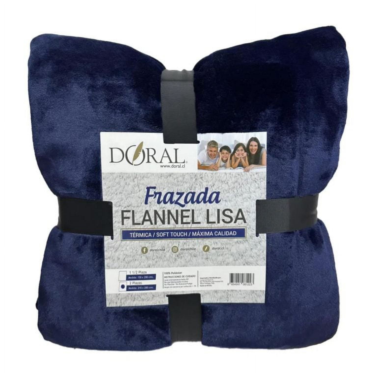 Frazada Termica 2 Plazas 210x200cm Azul Flannel Lisa | Lider