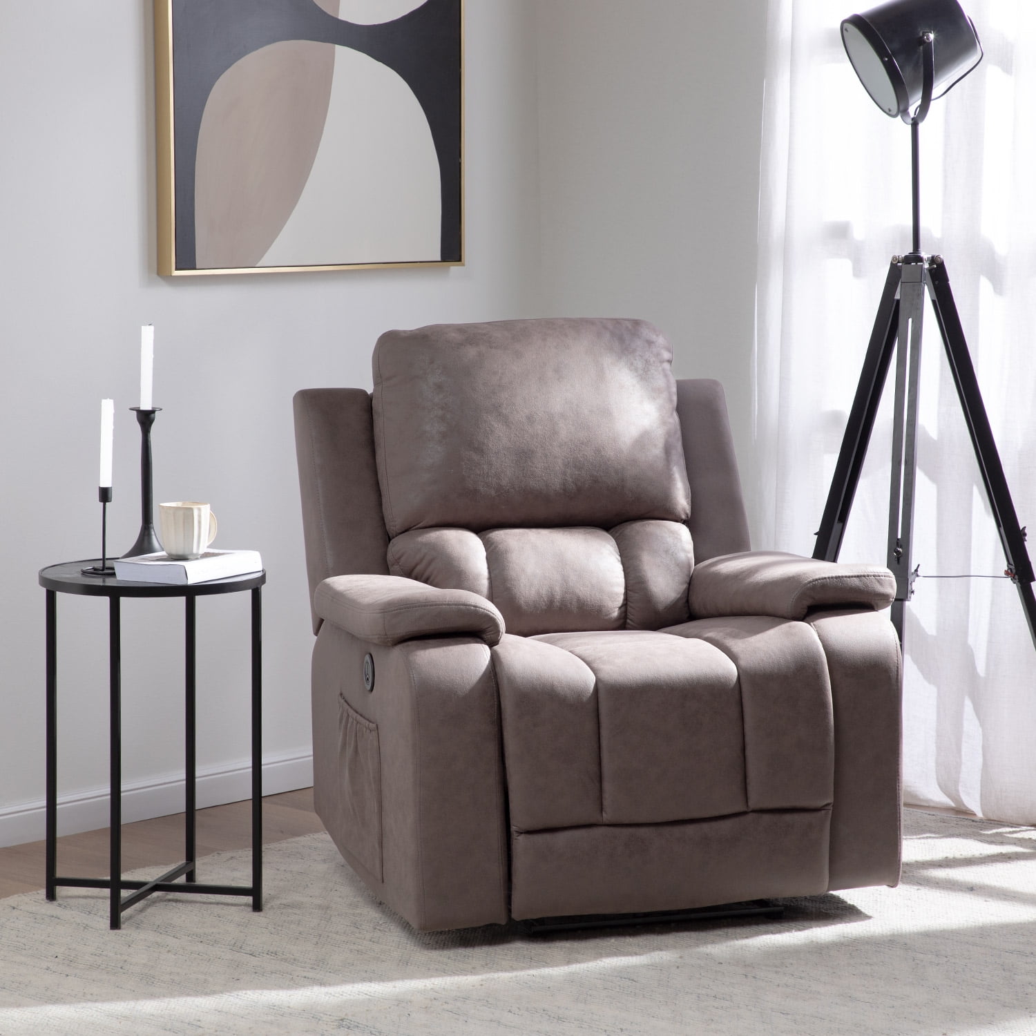Berger Reclinable Eléctrico Vibromasaje + Control Café Madrid 8094rpmbr ...