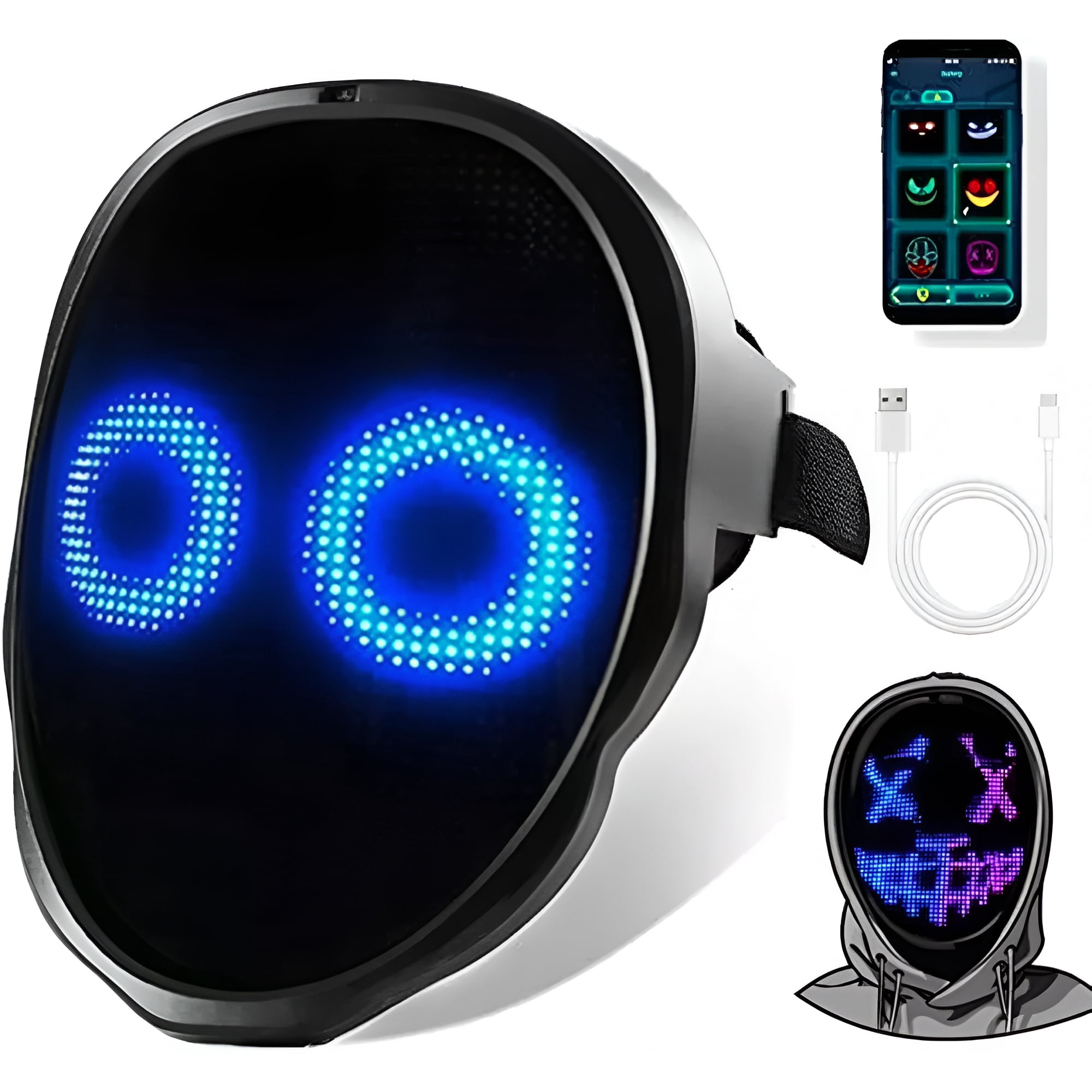 Mascara Led Rgb Multi Personajes Sensor Movimento Bluetooth | Lider