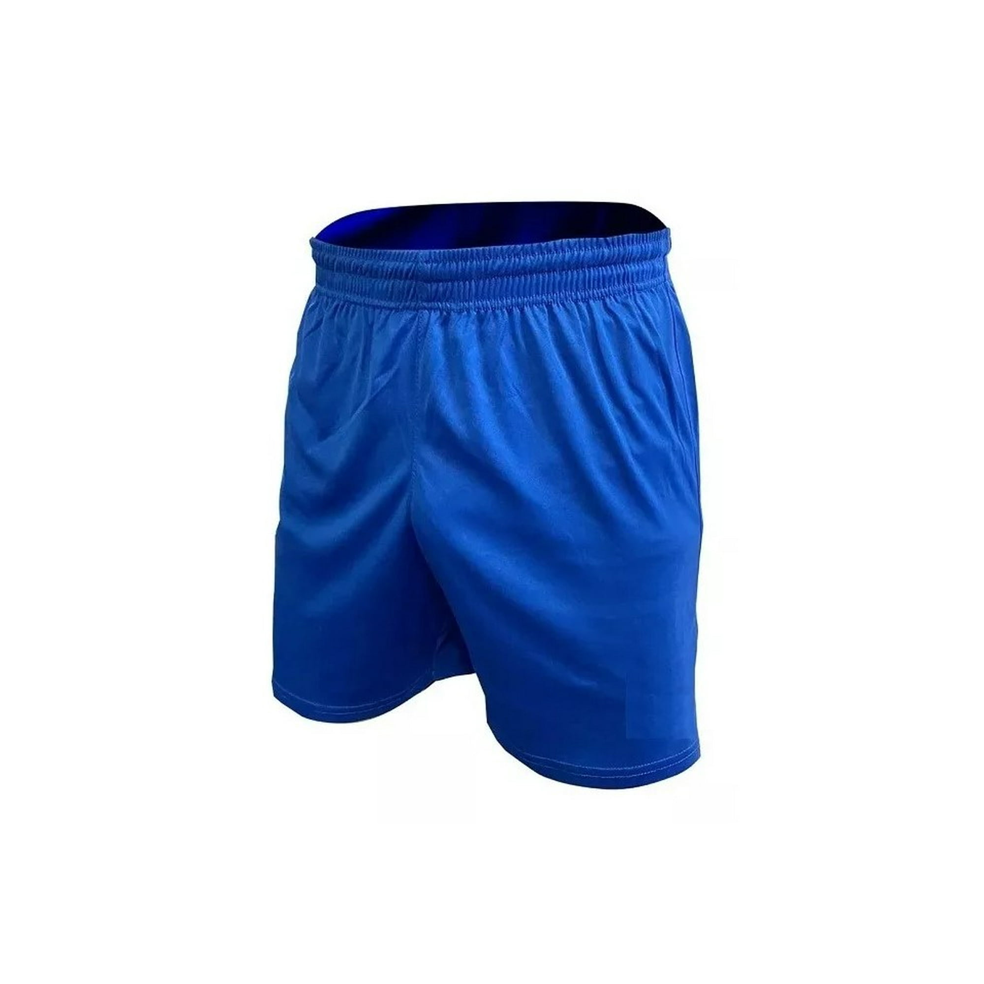 Short de Futbol Azul Liso Costuras Reforzadas Talla S | Lider