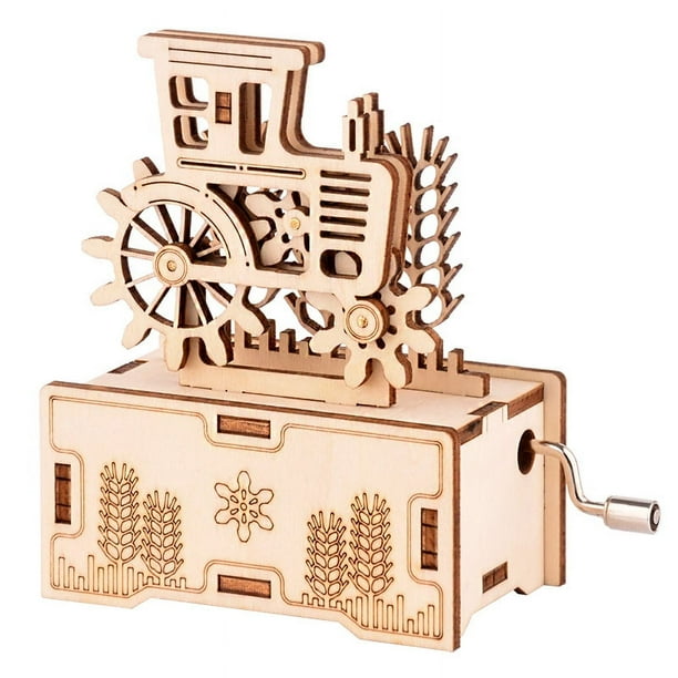 DIY 3D Wooden Puzzle Piano Music Box Model Kits Toys For Children, Hand Shake Assembly Toy Gifts ...