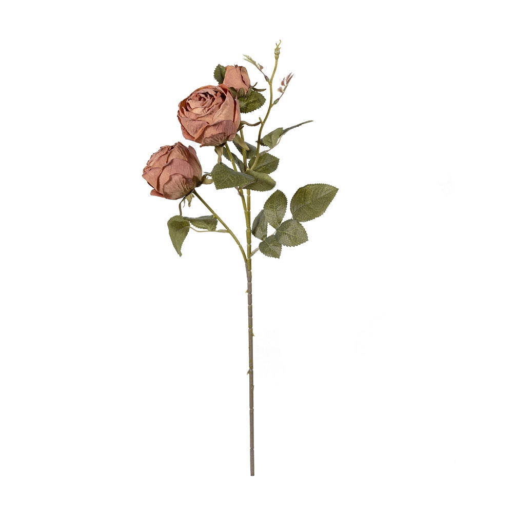 Planta Artificial Rosa Triple Naranja 63 Cm | Lider