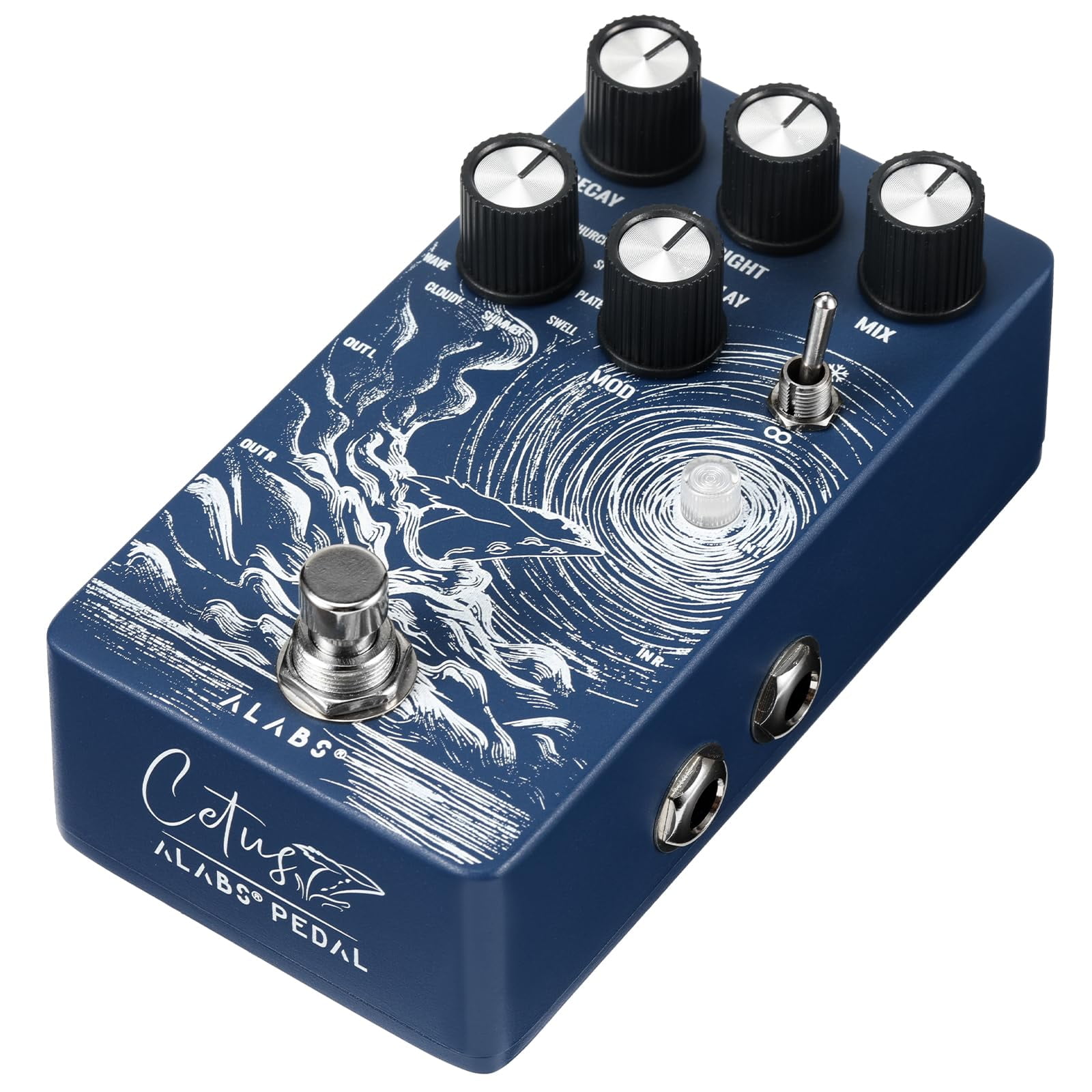 Pedal de reverberación ALABS CETUS para guitarra eléctrica con 9 ...