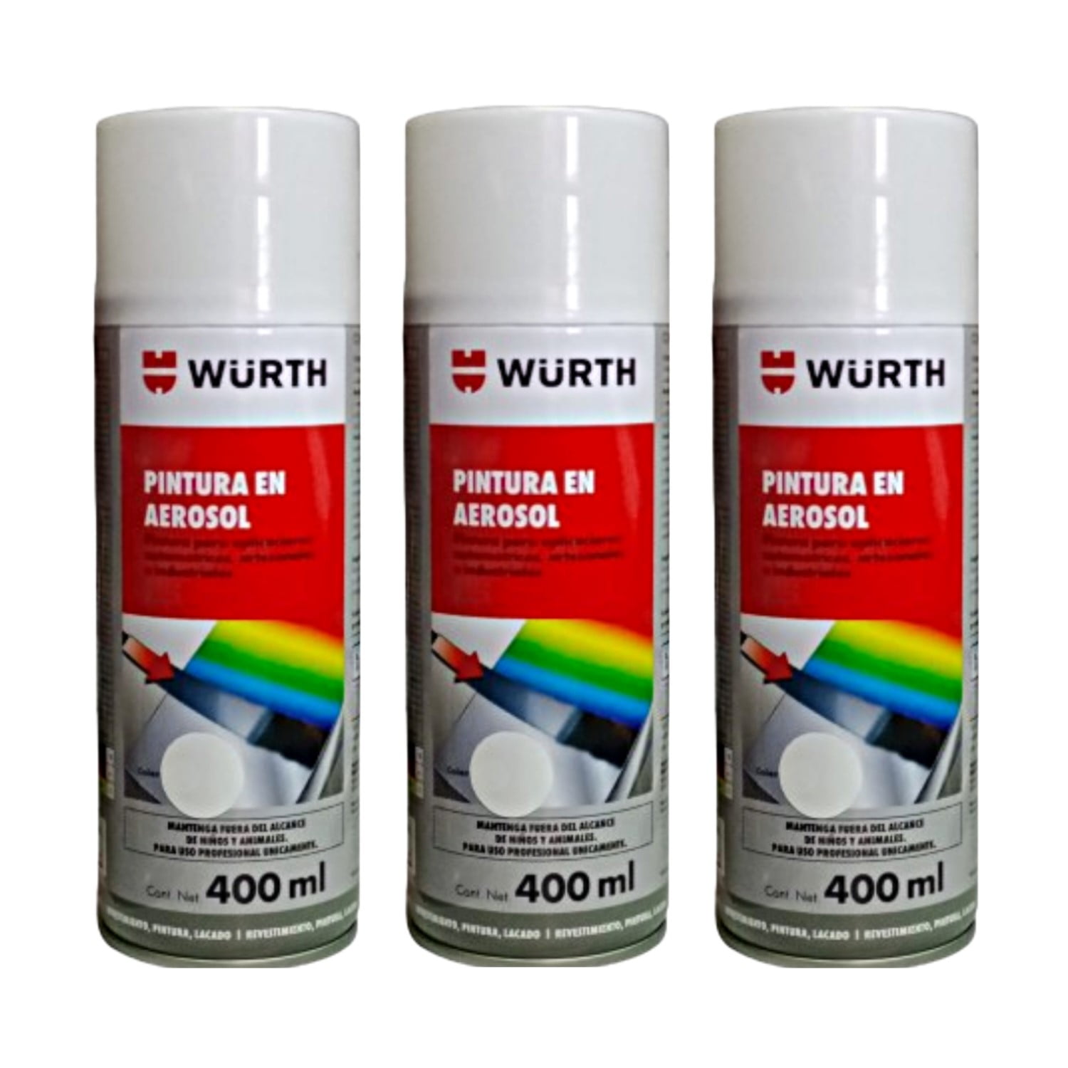 Set 03un Pintura Esmalte Spray Wurth Blanco Bte.ral 9010 | Lider
